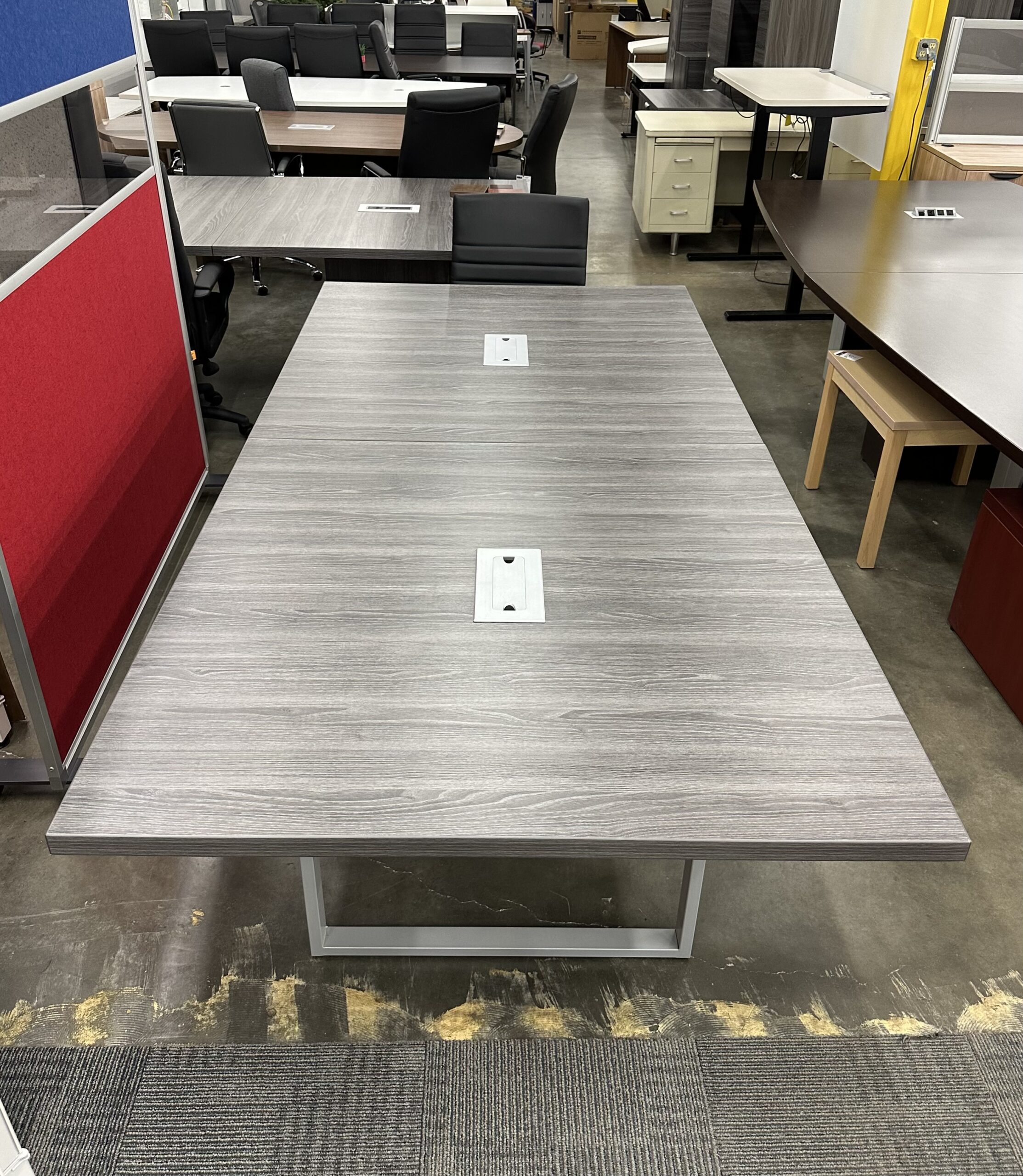 8' x 4' Rectangle Conference Table with Silver Loop Legs (New/Gently ...